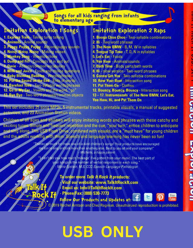 Set 1 Imitation Exploration Song, Visuals, and Movies (SVM) - USB ...